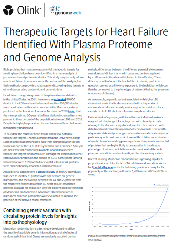 Olink - Genomeweb - pQTL article